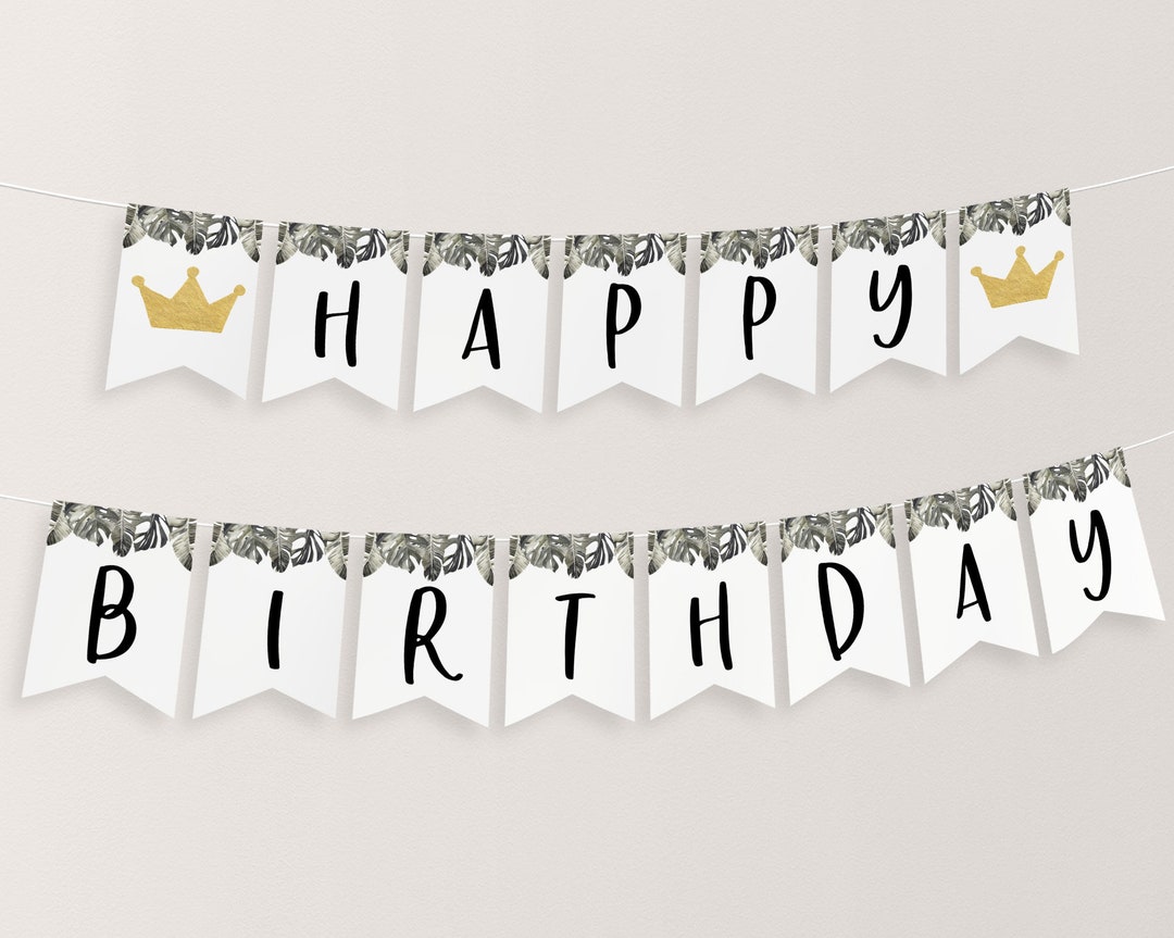 Happy Birthday Banner Printable, Happy 1st Birthday Banner, First ...