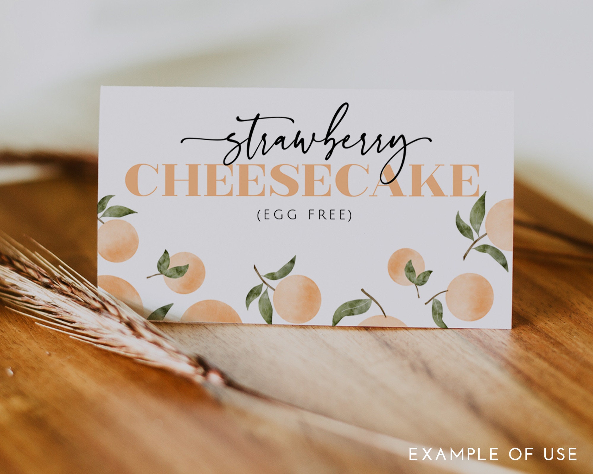 Orange Food Labels, Oranges Food Label Card, Food Tent Card, Birthday ...