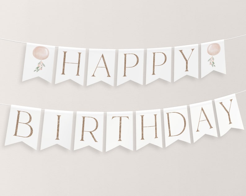 Happy Birthday Banner Printable Happy 1st Birthday Banner | Etsy