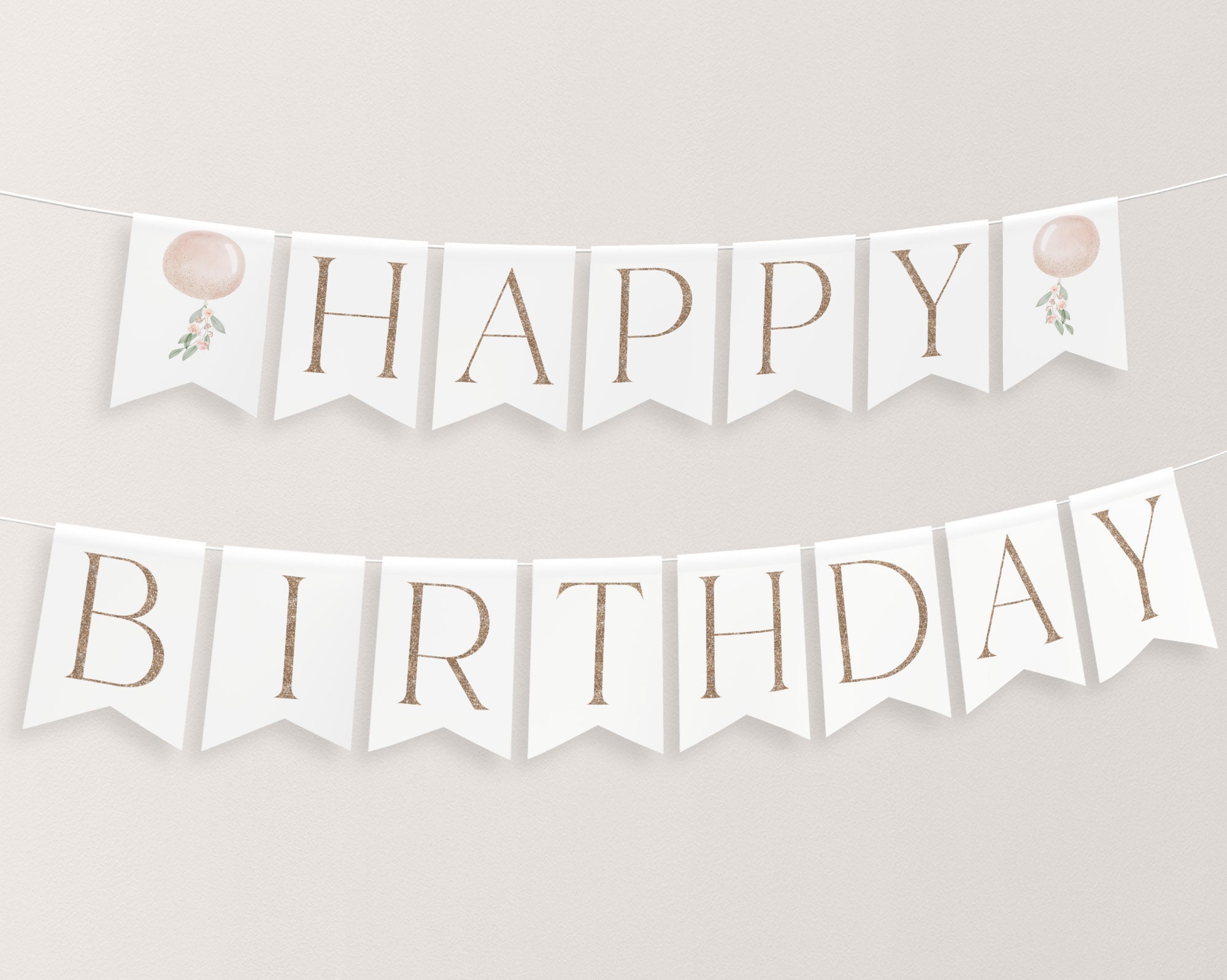 Happy Birthday Banner Printable, Happy 1st Birthday Banner, First ...