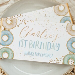 Donut Chocolate Bar Wrapper Template, Printable Candy Bar Wrapper, 1st ...