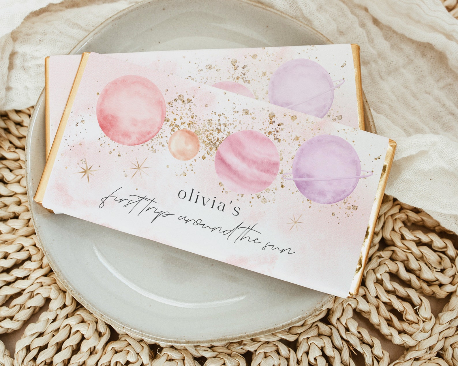 Space Chocolate Bar Wrapper Template, Printable Candy Bar Wrapper, 1st ...