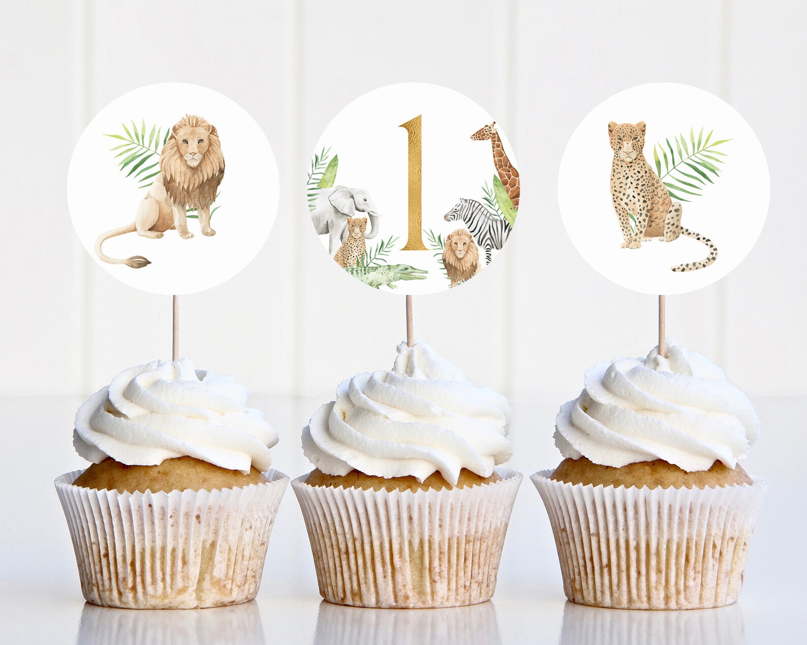 Wild One Cupcake Toppers Printable Cupcake Toppers Safari - Etsy