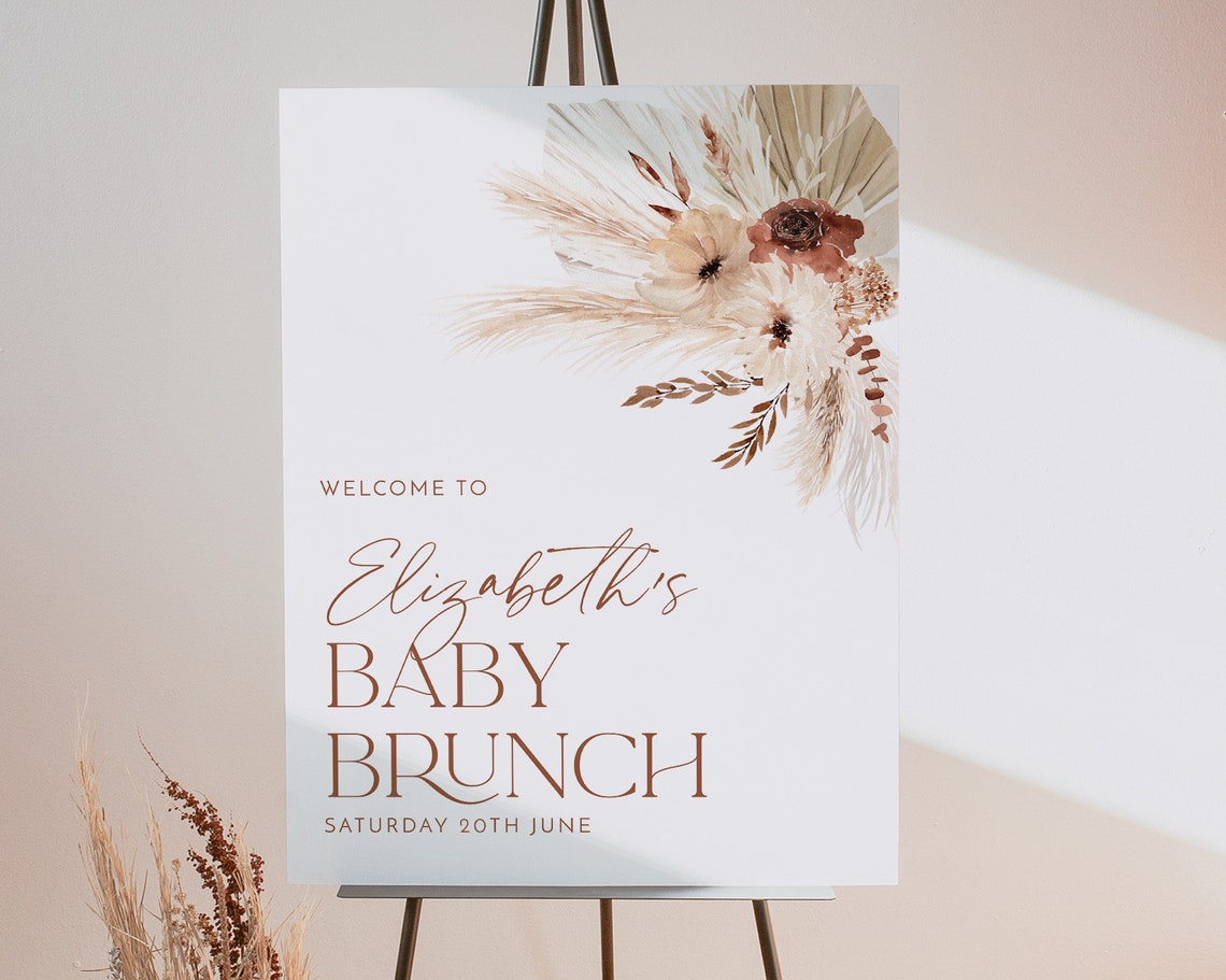 Boho Welcome Sign Boho Baby Shower Welcome Sign Boho Flower | Etsy