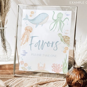 Under the Sea Custom Signs Printable, Oneder the Sea Editable Sign 8x10 ...