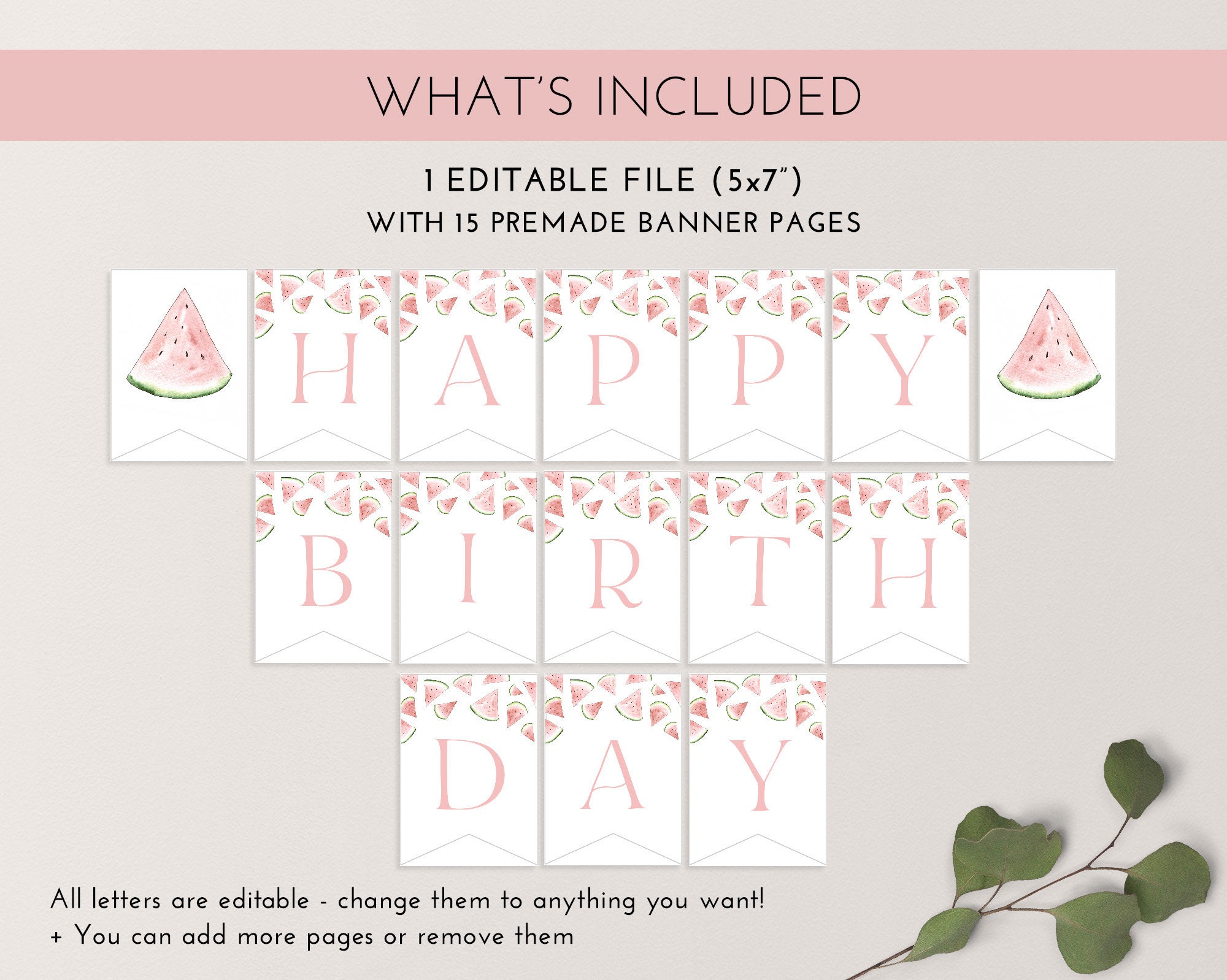 Happy Birthday Banner Printable, Happy 1st Birthday Banner, First ...