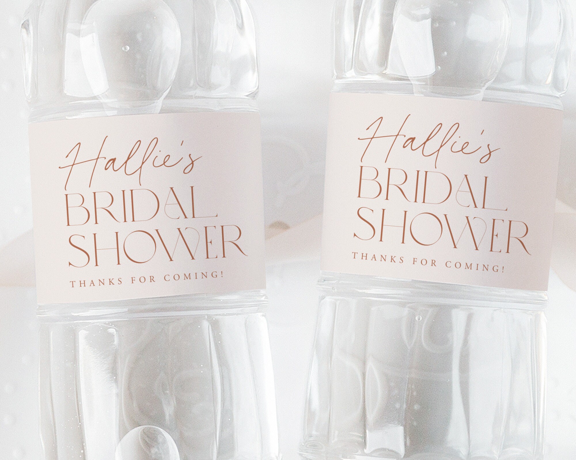 Neutral Water Bottle Label Bridal Shower Water Label - Etsy