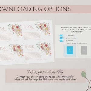 Floral Thank You Card Template, Printable Thank You Card Instant ...
