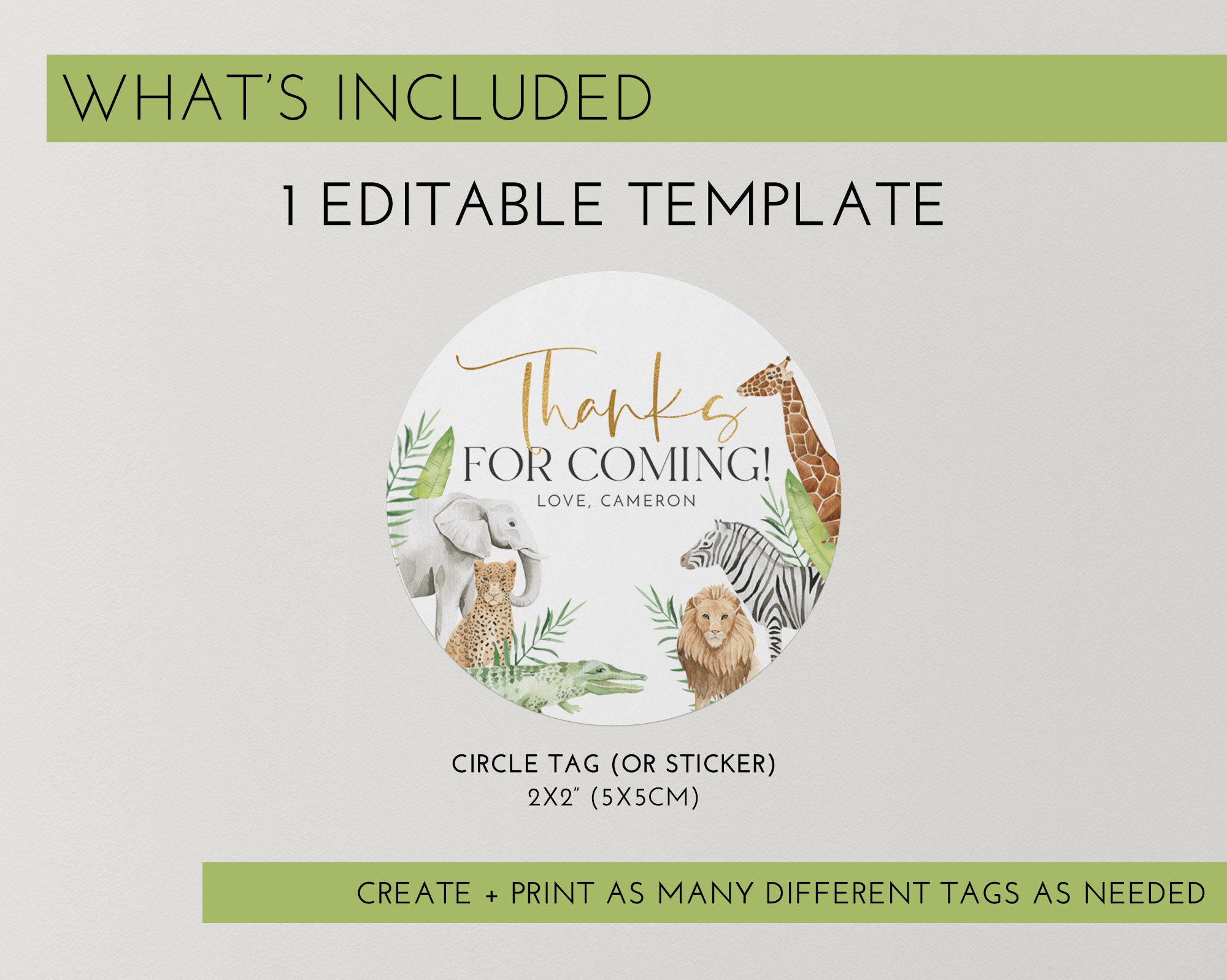 Wild One Favour Tags Editable Tags Printable Favor Tags | Etsy