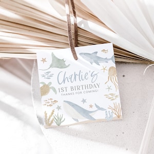 Printable Under the Sea Favor Tags, Oneder the Sea 1st Birthday Tags ...