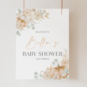 Fall Baby Welcome Sign Printable, Baby Shower Welcome Sign, Little ...