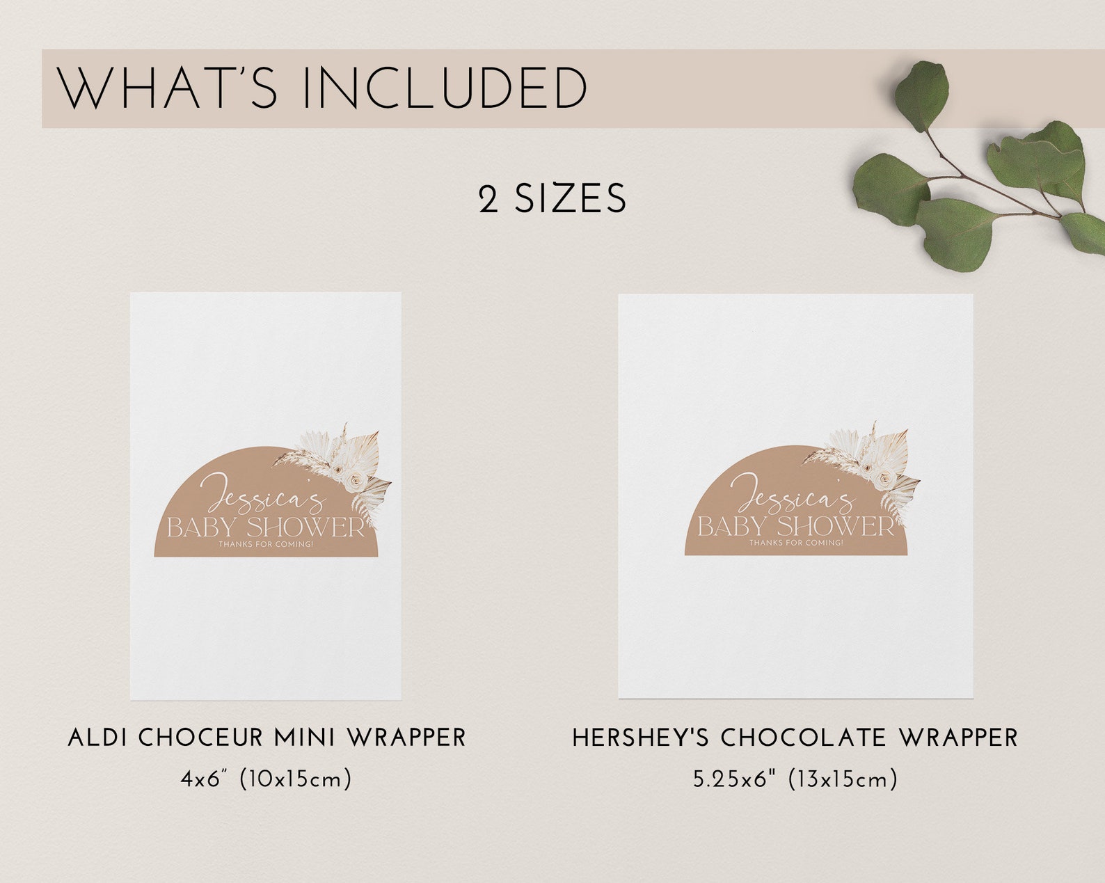 Boho Chocolate Bar Wrapper Template, Printable Candy Bar Wrapper, Baby ...