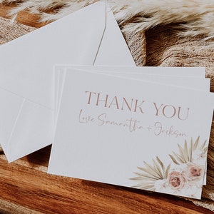 Boho Thank You Card Template, Printable Thank You Card, Baby Shower ...