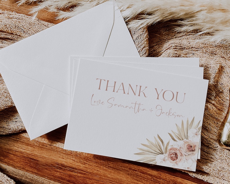 Boho Thank You Card Template Printable Thank You Card Baby | Etsy
