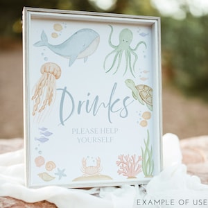 Under the Sea Custom Signs Printable, Oneder the Sea Editable Sign 8x10 ...