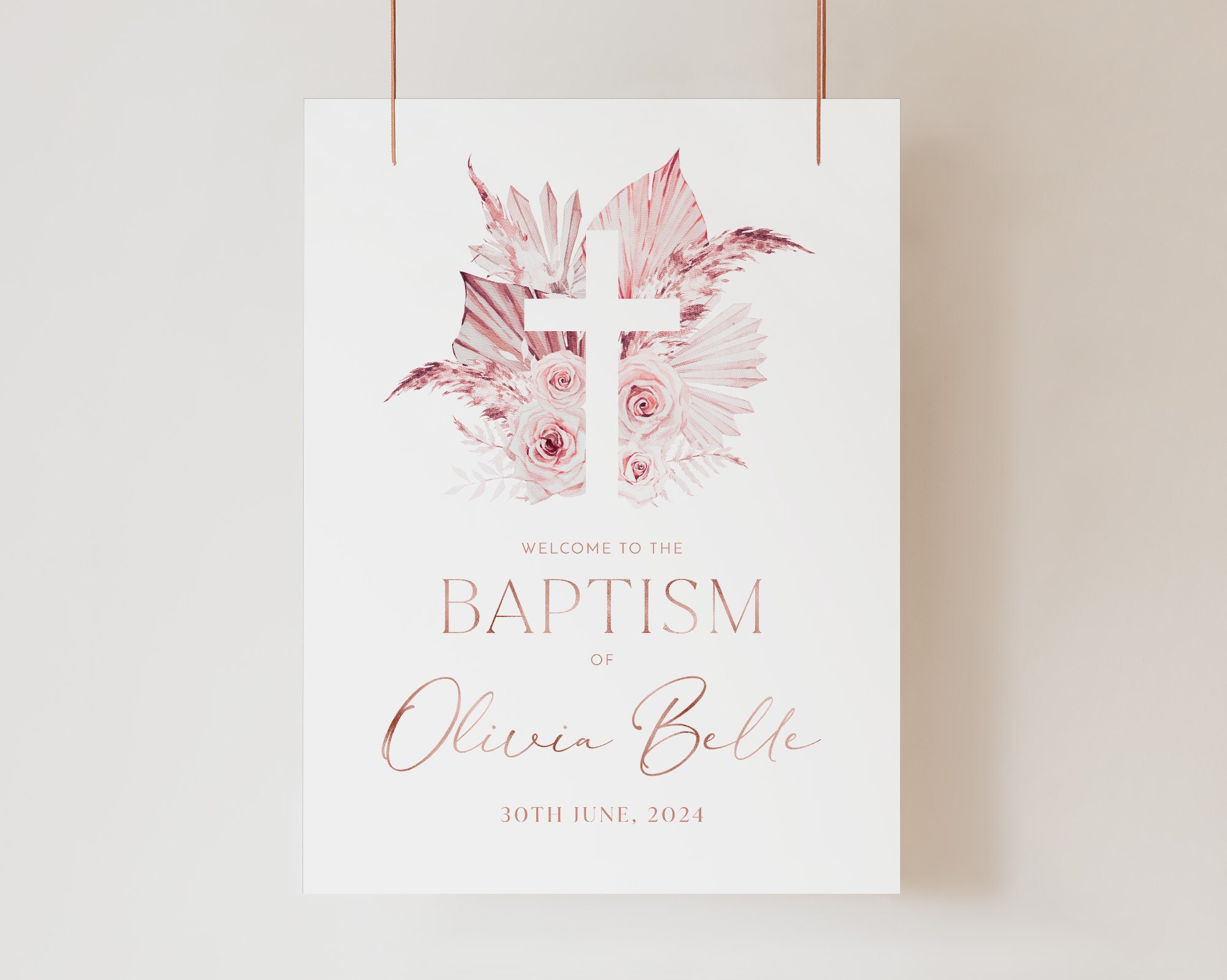 Printable Baptism Welcome Sign Christening Welcome Sign Boho - Etsy
