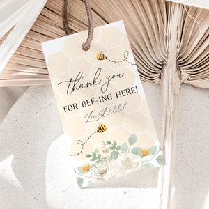 Bee Favour Tags, Bee Birthday Thank You Tags, 1st Bee Day Favor Tag ...