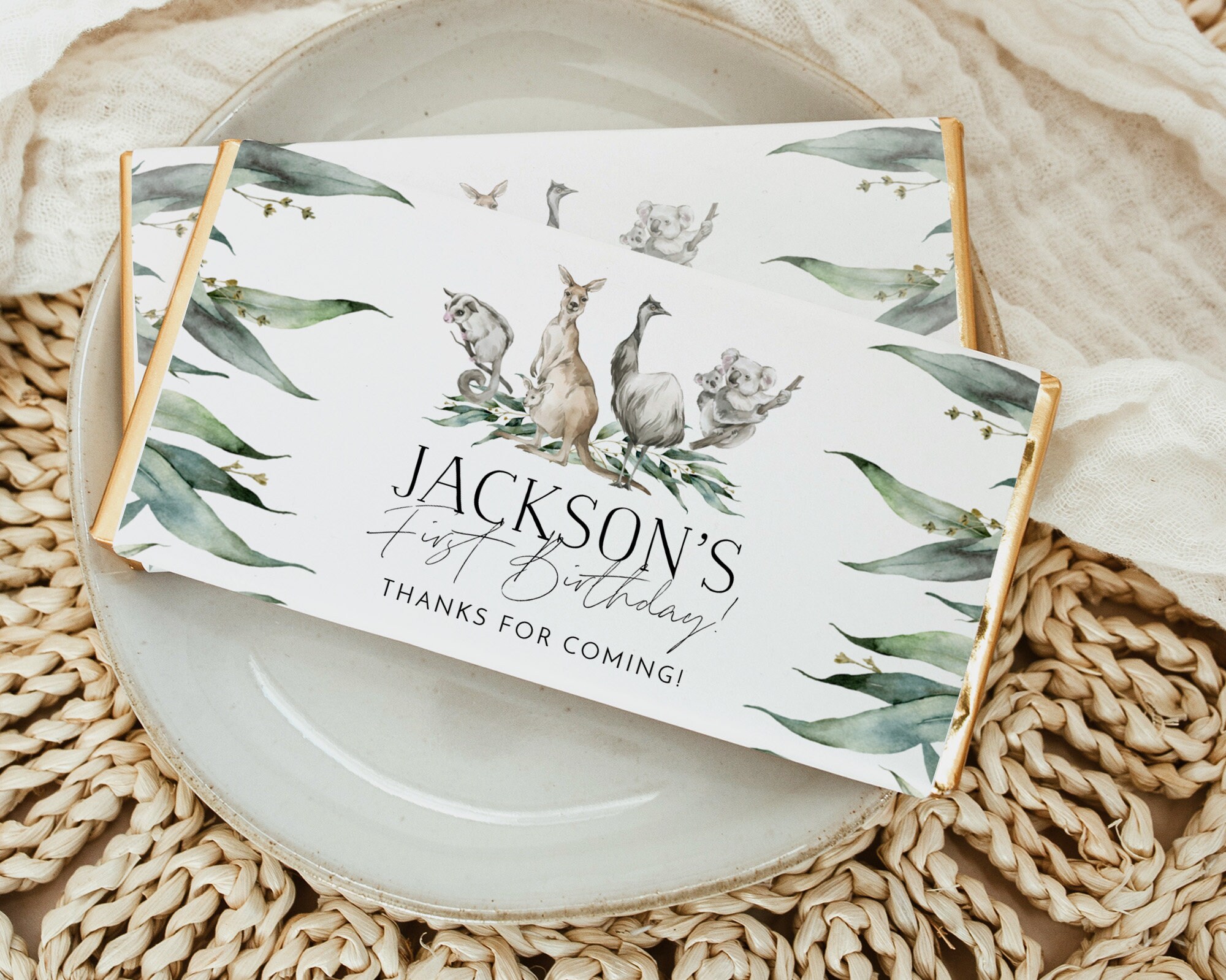 Australian Animal Chocolate Bar Wrapper Template, Printable Candy Bar ...