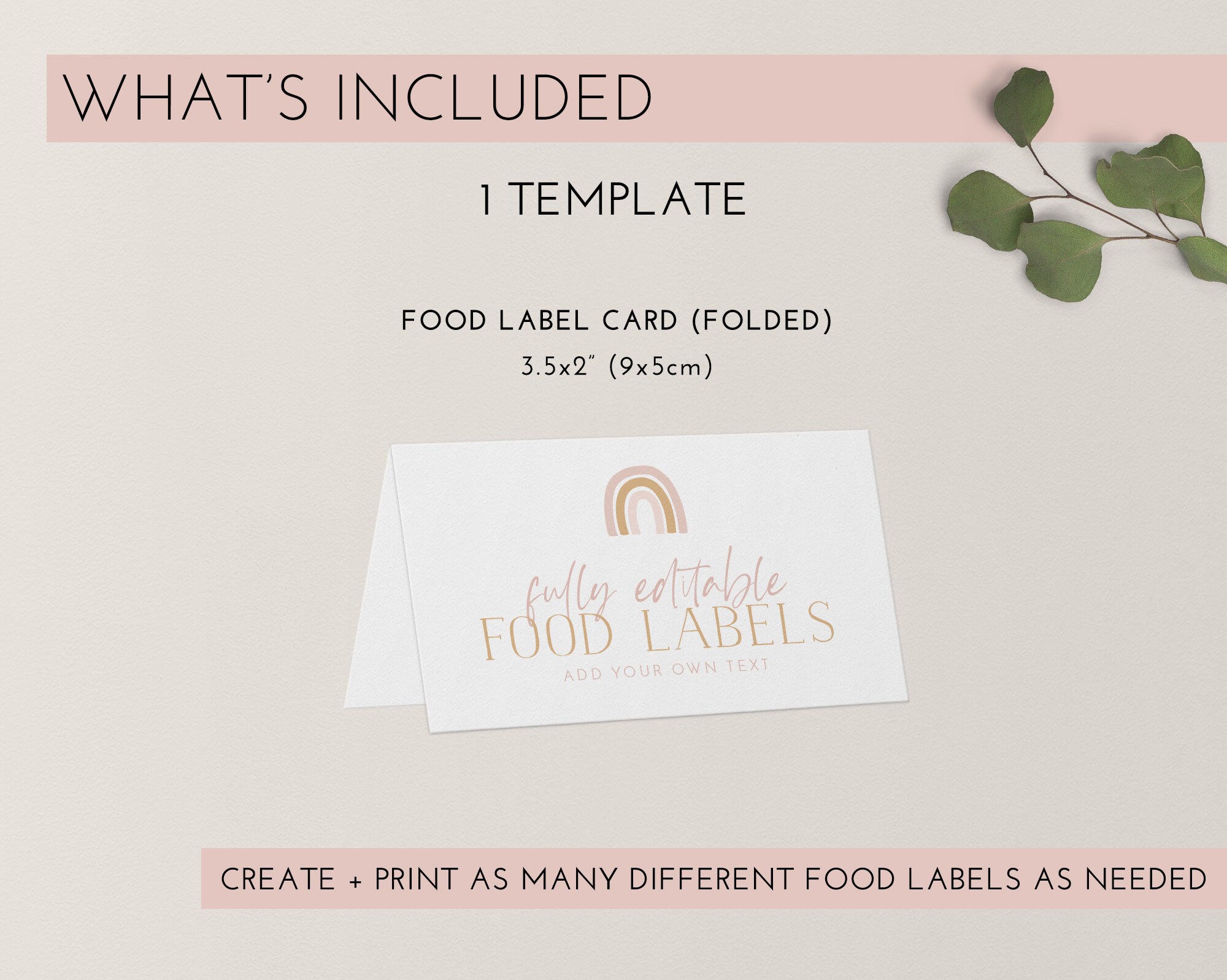 Rainbow Food Labels Rainbow Food Label Card Food Tent Card - Etsy