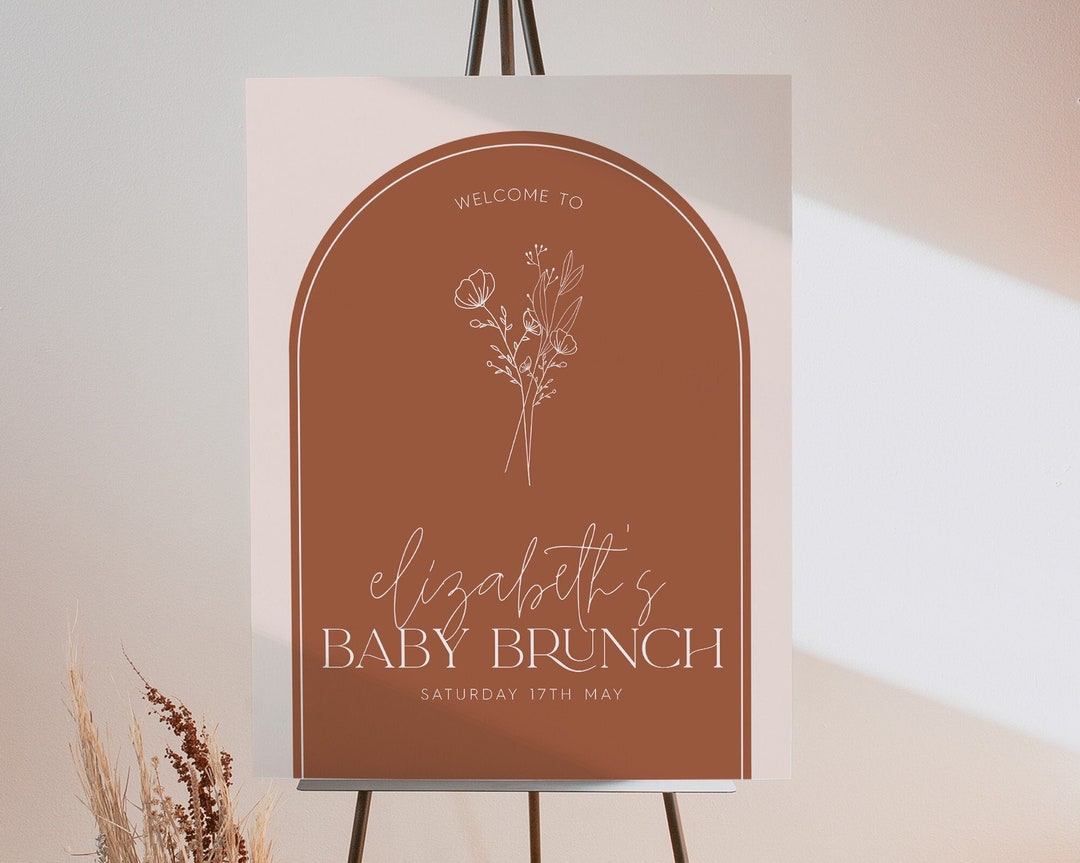 Boho Welcome Sign, Boho Baby Shower Welcome Sign, Boho Floral Baby ...