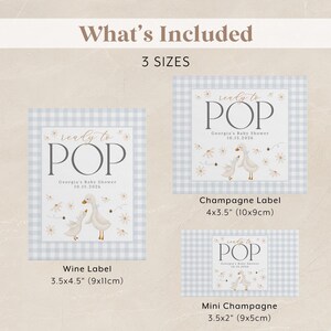 Silly Goose Baby Shower Champagne Labels, Printable Wine Labels, Mini ...