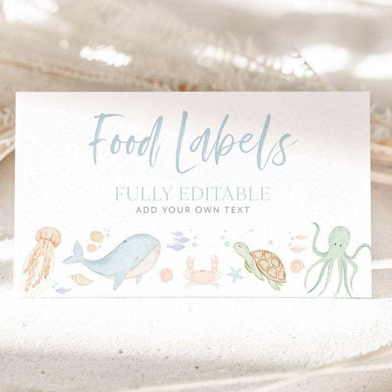 Under the Sea Food Labels - Etsy