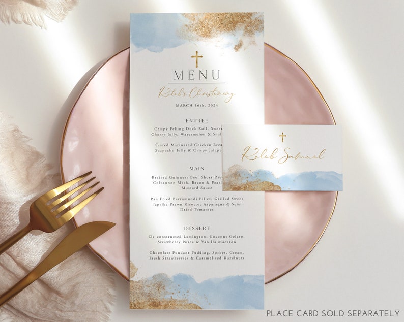 Christening Menu Template Printable Baptism Menu Template - Etsy Australia