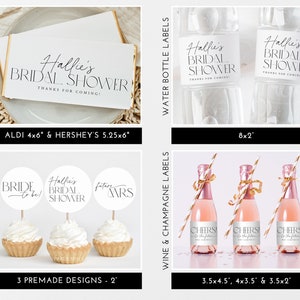 Minimal Bridal Shower Invitation Bundle, Modern Bridal Shower Games ...