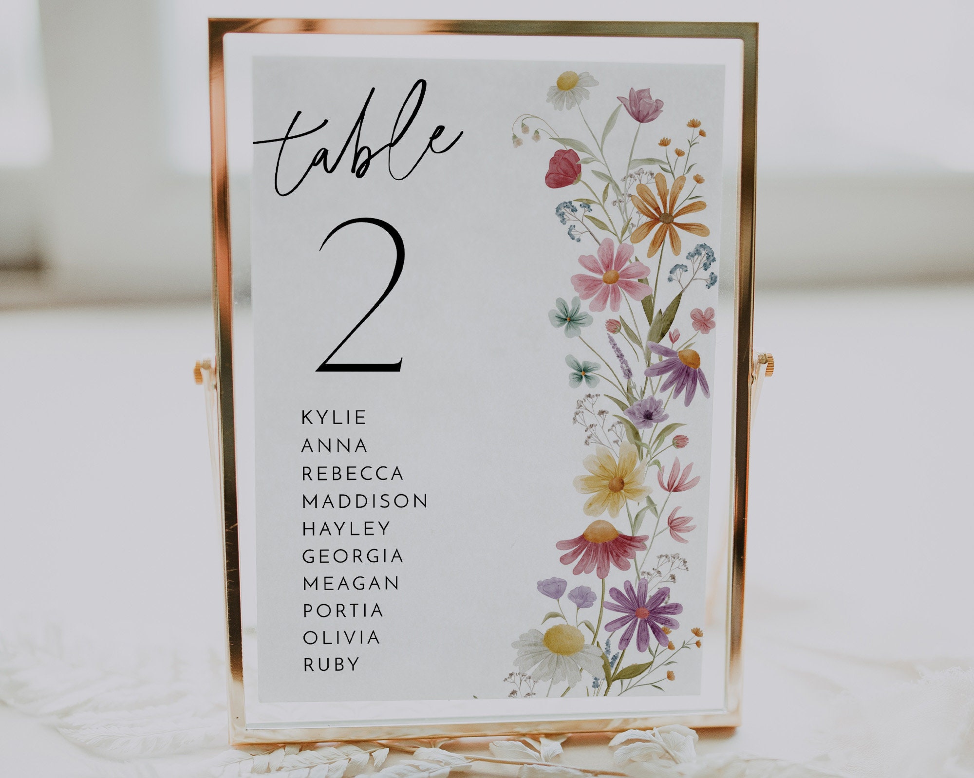 Wildflower Table Numbers, Bridal Shower Table Numbers, Floral Table ...