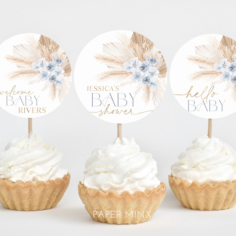 Blue Cupcake Toppers - Etsy