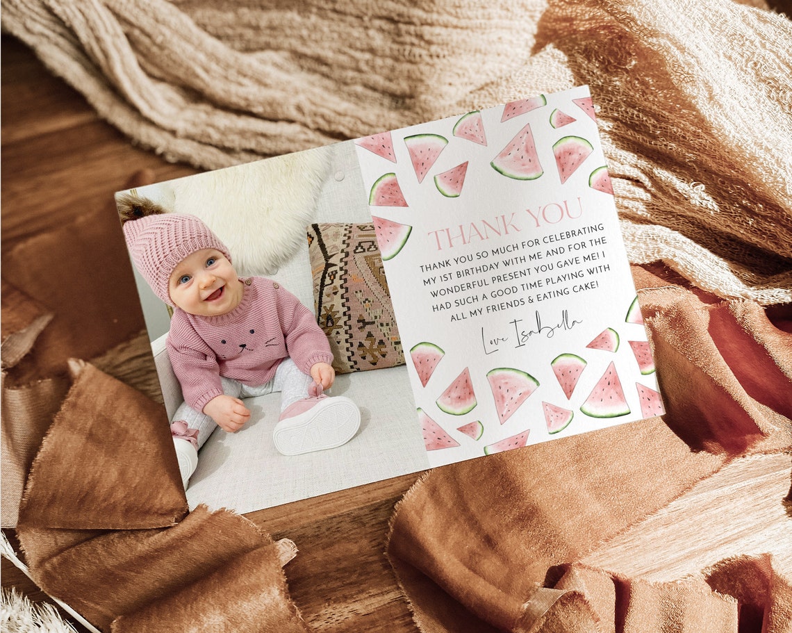 Watermelon Thank You Card Template Printable Thank You Card | Etsy