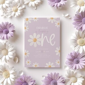 Daisy Birthday Invitation, Flower 1st Birthday Invite, Daisy Invitation ...