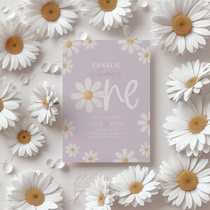 Daisy Birthday Invitation, Flower 1st Birthday Invite, Daisy Invitation ...