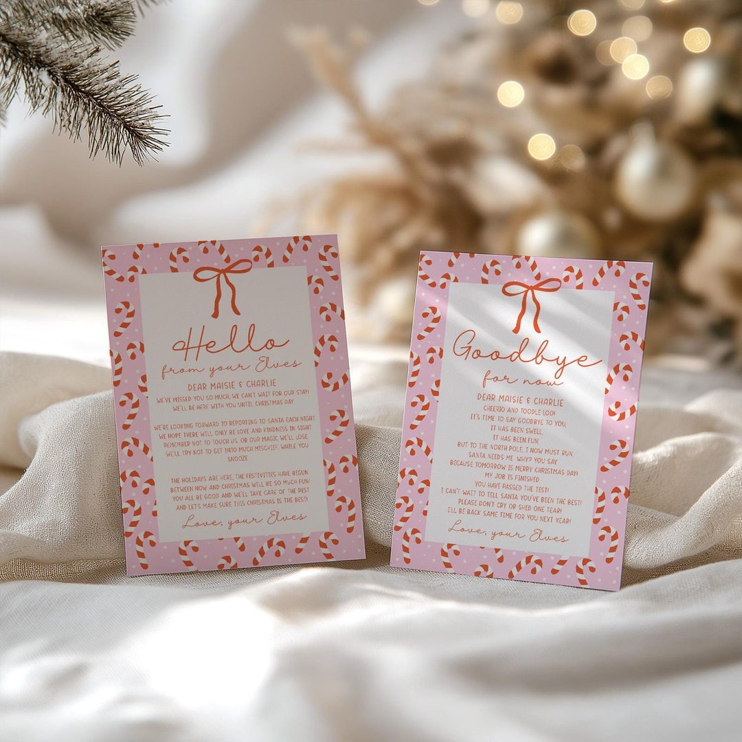 Elf Arrival Letter and Departure Letter Printable, Hello and Goodbye ...