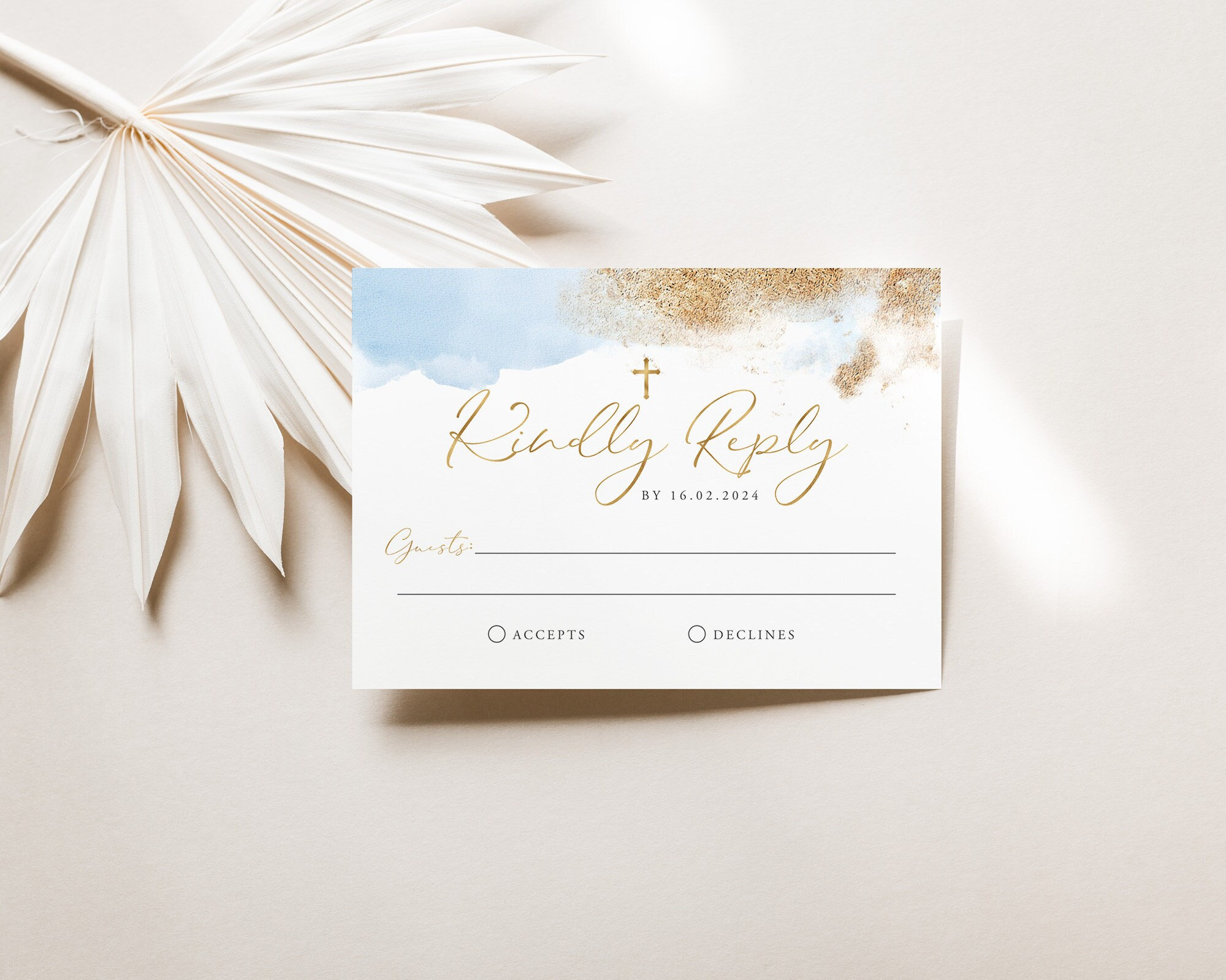 Baptism RSVP Card, Sage Green RSVP Card, Christening RSVP, Response ...