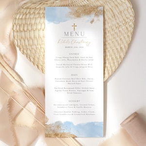 Christening Menu Template, Printable Baptism Menu Template, Printable ...