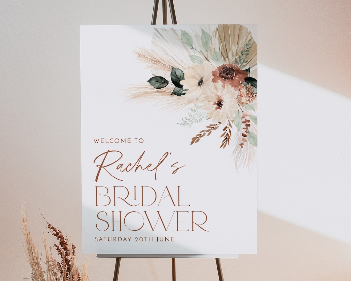 Printable Boho Bridal Shower Welcome Sign Boho Floral Welcome - Etsy