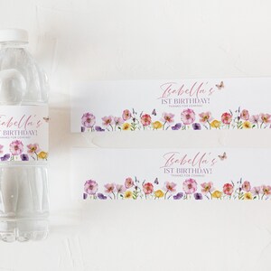 Wildflower Water Bottle Labels, Wildflower Water Labels, Printable ...