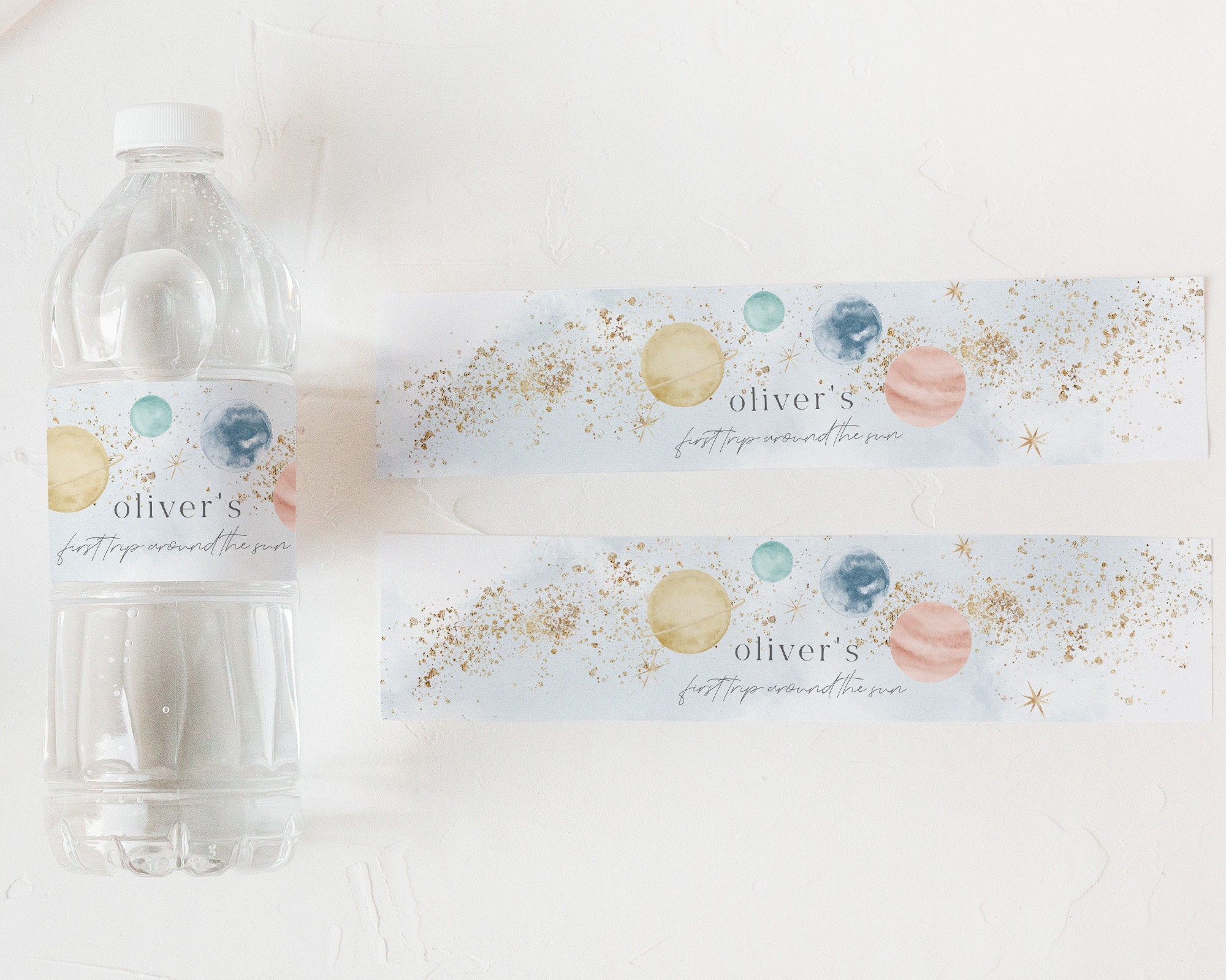 Space Water Bottle Label First Trip Around the Sun Water - Etsy