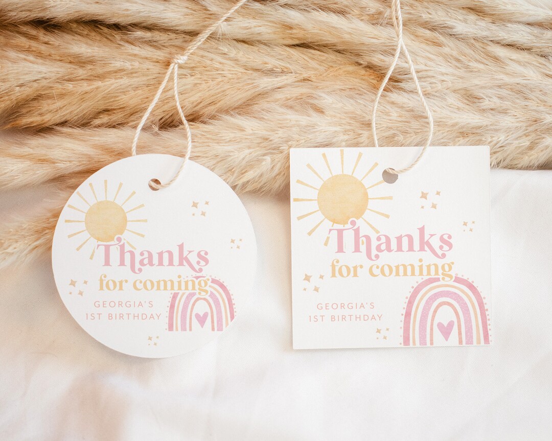 First Trip Around the Sun Favor Tags, Editable Tags, Printable Favor ...