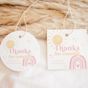 First Trip Around the Sun Favor Tags, Editable Tags, Printable Favor ...
