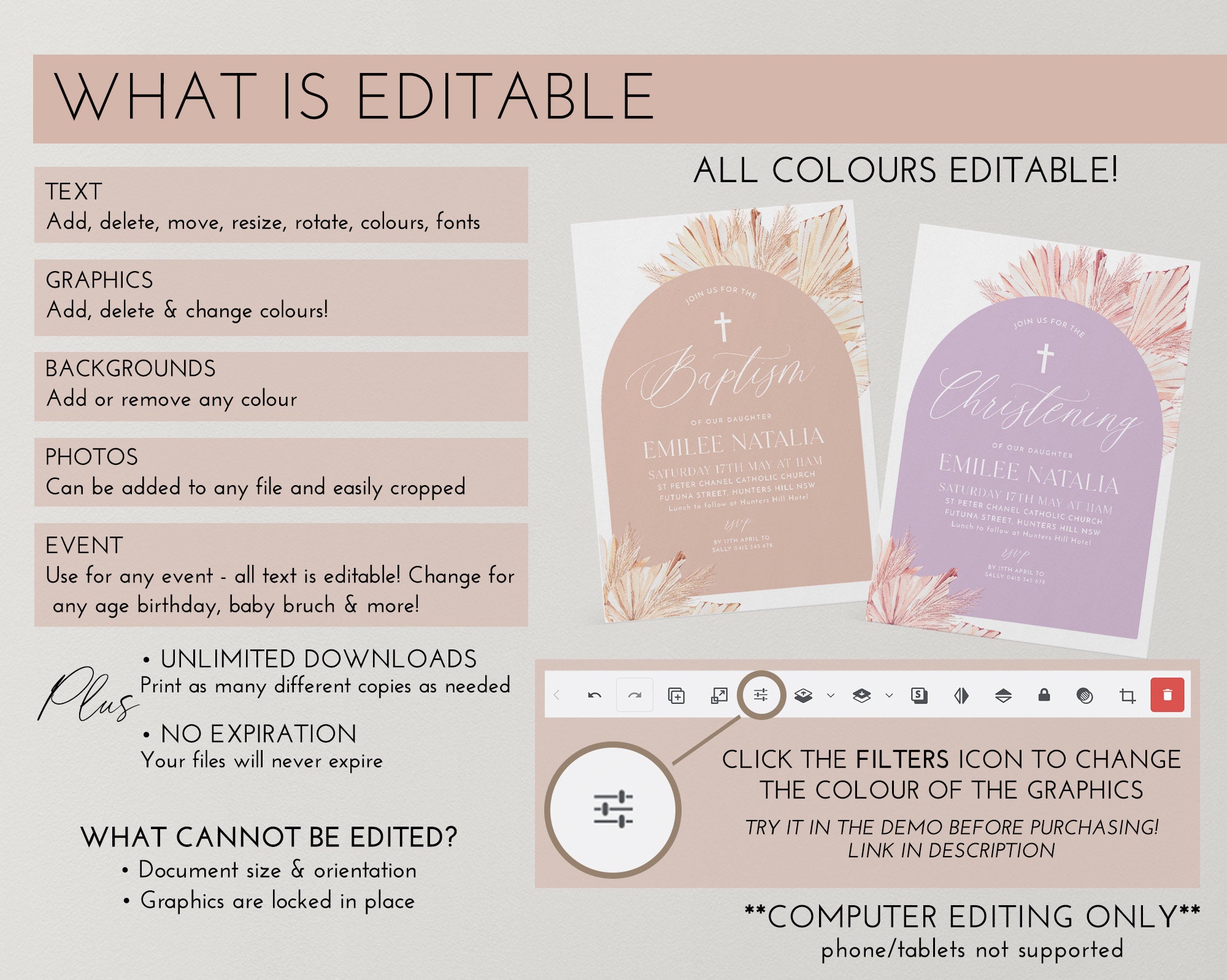 Pink Girls Baptism Menu Template Printable Christening Menu | Etsy ...