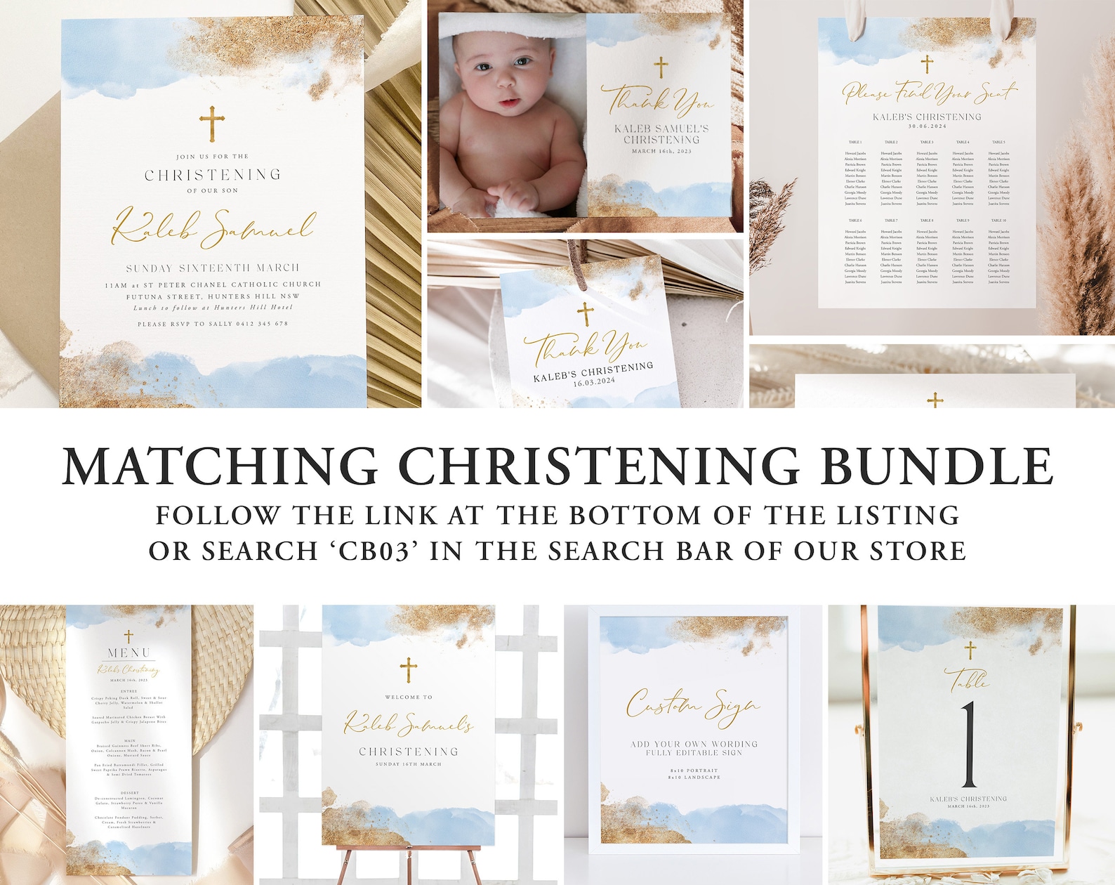 Christening Menu Template, Printable Baptism Menu Template, Printable ...