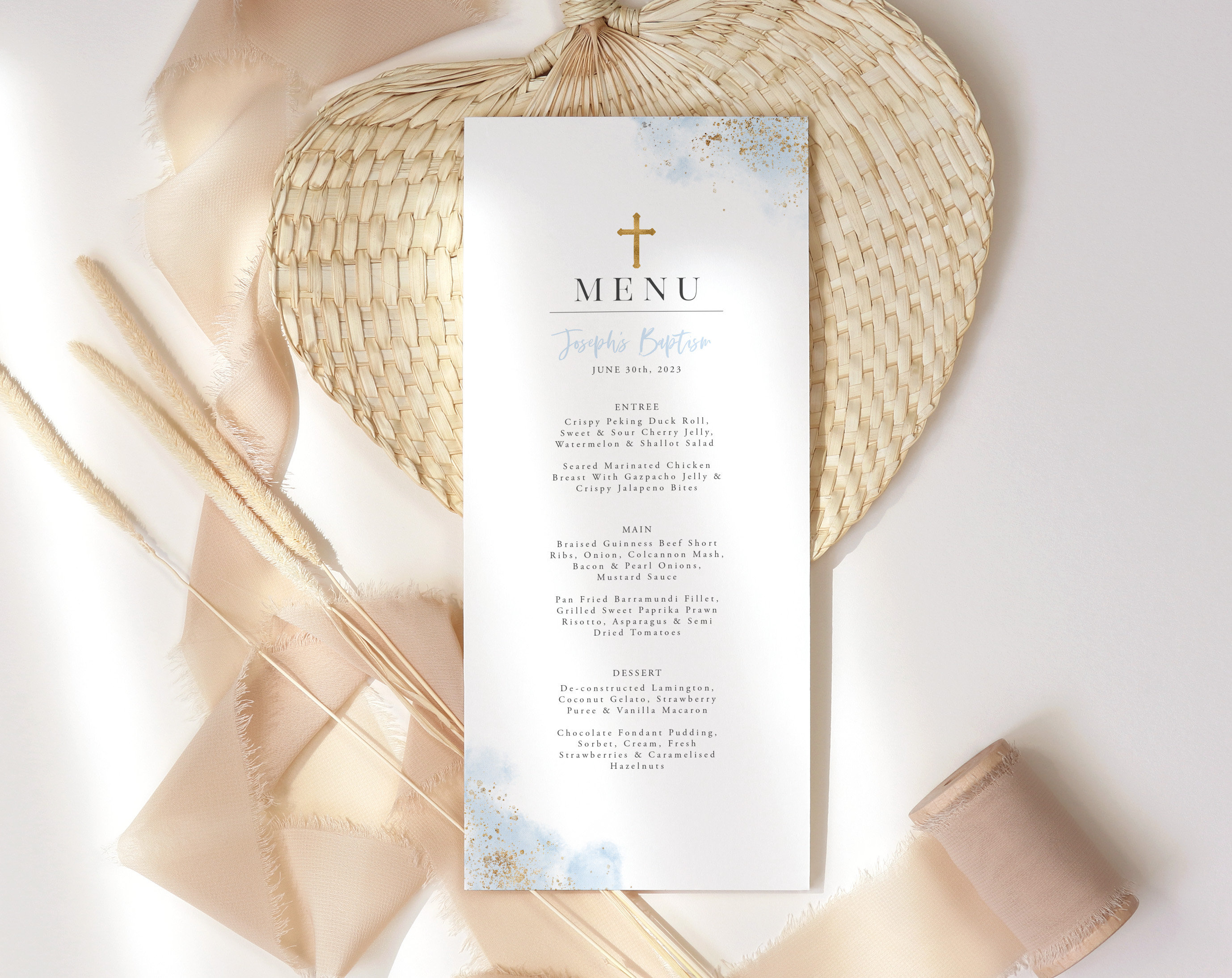 Christening Menu Template Printable Baptism Menu Template - Etsy Australia