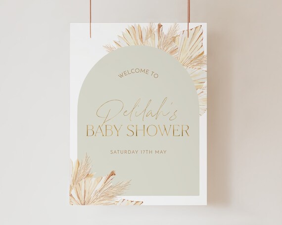 Sage Boho Welcome Sign Boho Baby Shower Welcome Sign Boho | Etsy