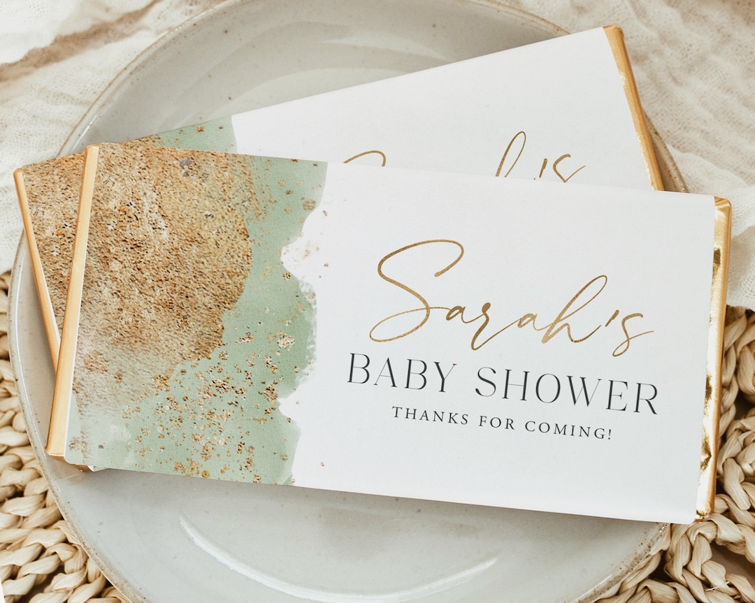 Green Chocolate Bar Wrapper Template, Printable Candy Bar Wrapper, Baby ...