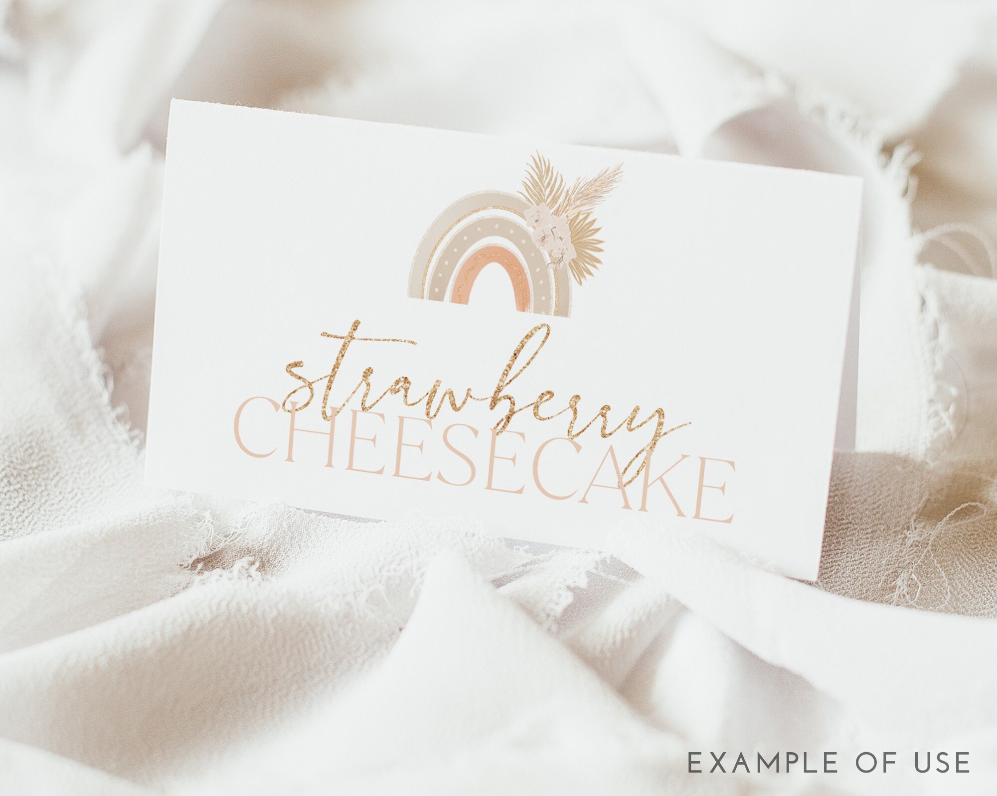 Rainbow Food Labels, Boho Food Label Card, Food Tent Card, Birthday ...