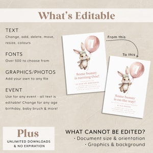 Some Bunny Favor Tags, Bunny 1st Birthday Thank You Tag, 1st Birthday ...