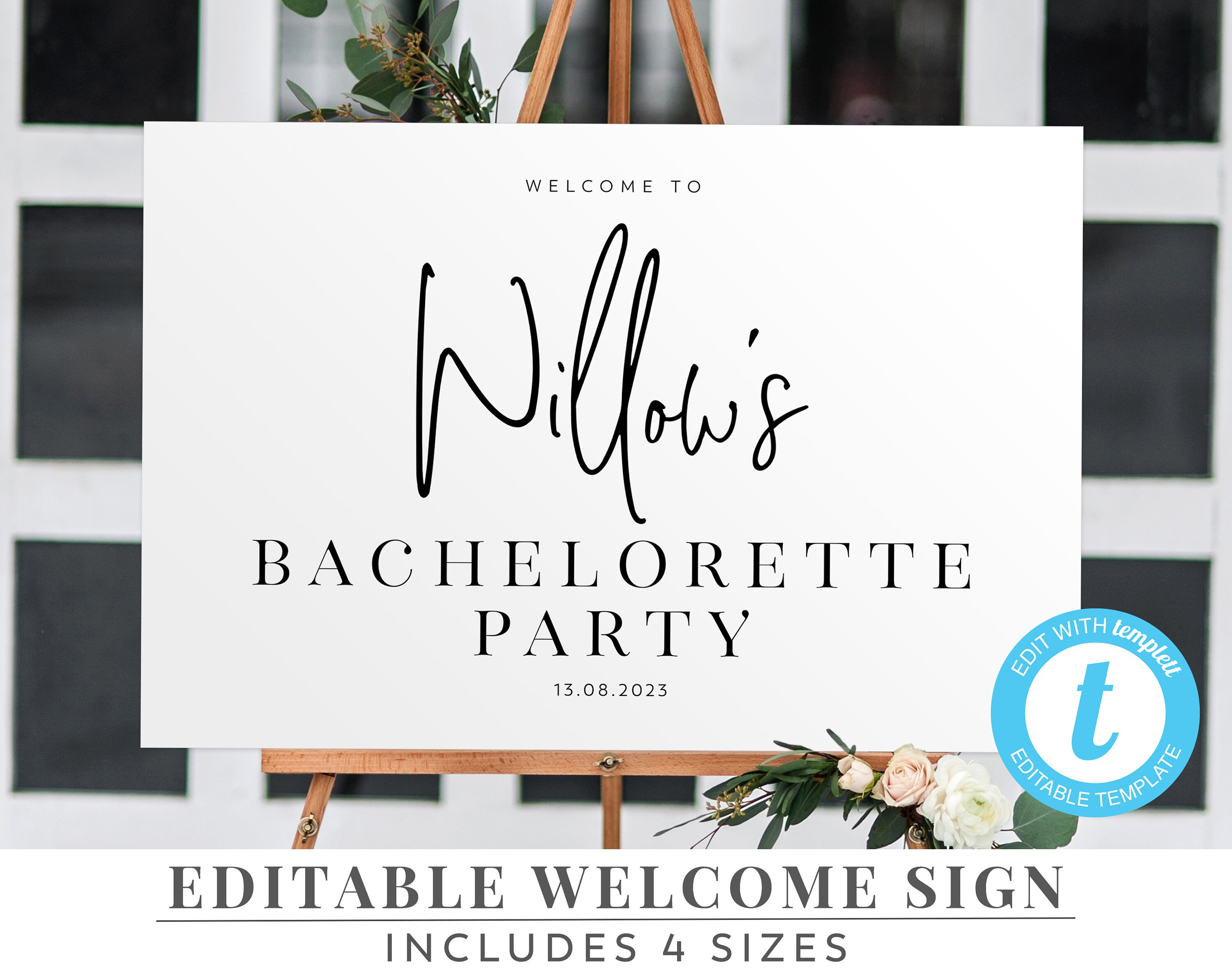 Invitations P001 PERSONALIZED WELCOME SIGN Bachelorette Party Sign ...