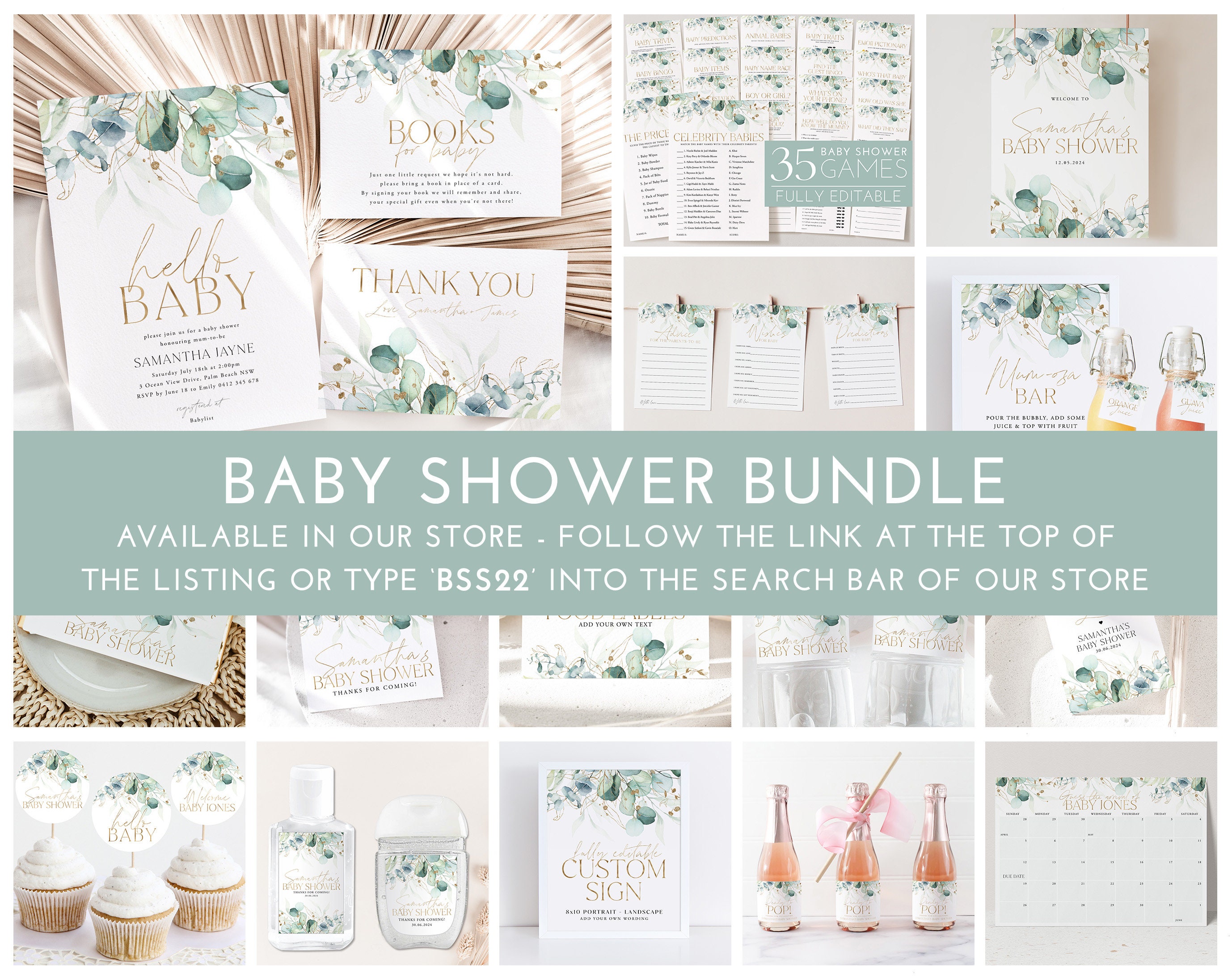 Baby Shower Due Date Calendar Greenery Baby Birth Date Sign | Etsy